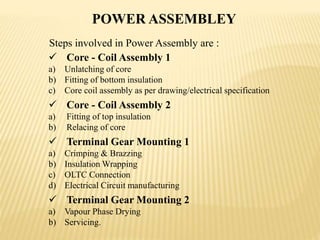 Summer traning on Power Transformer Construction | PPTX