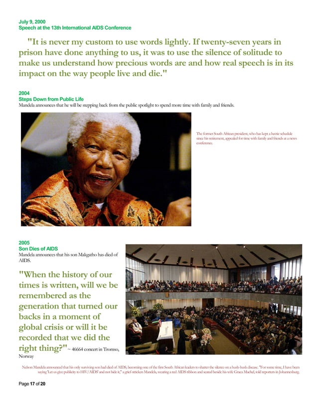 Nelson Mandela 1918-2013: A Biographical Timeline in Text and Pictures ...