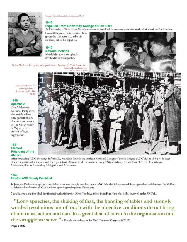 Nelson Mandela 1918-2013: A Biographical Timeline in Text and Pictures ...