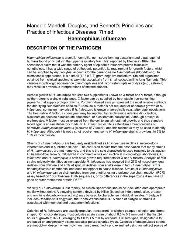 Haemophilus influenzae: Una revisión | PDF | Lung and Respiratory ...