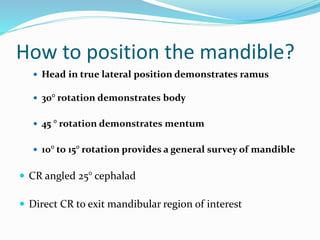 Mandible and maxilla oblique radiography | PPTX