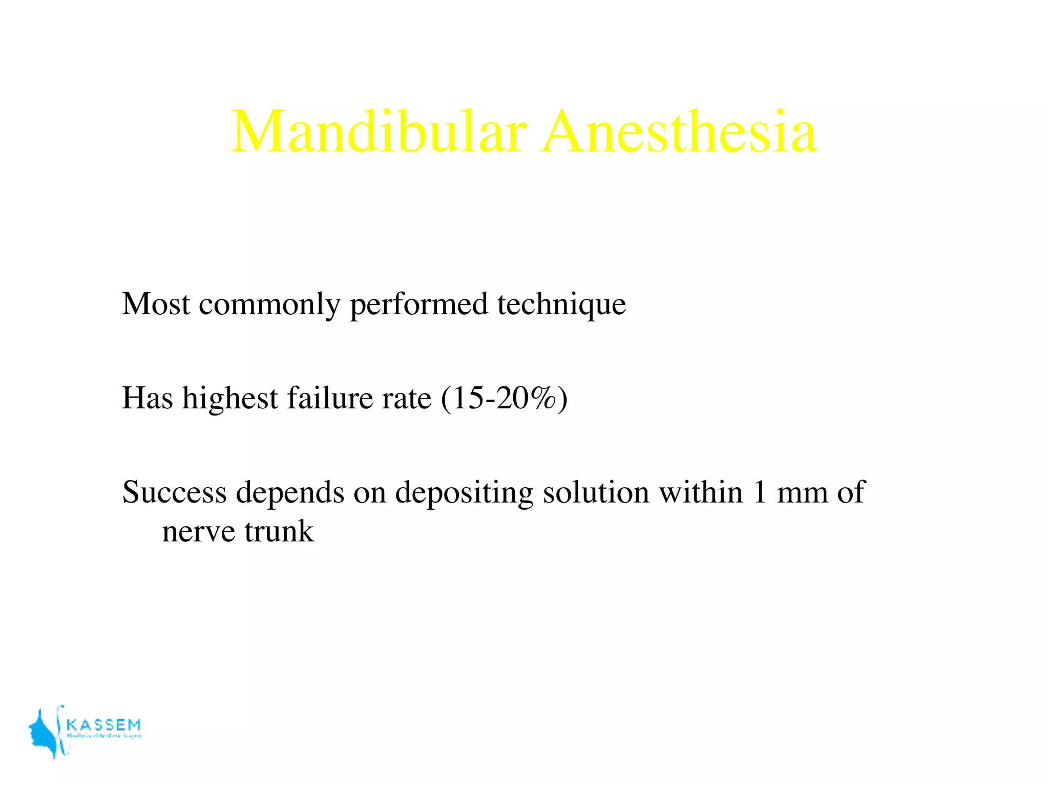 Mandibular anaesthesia | PDF