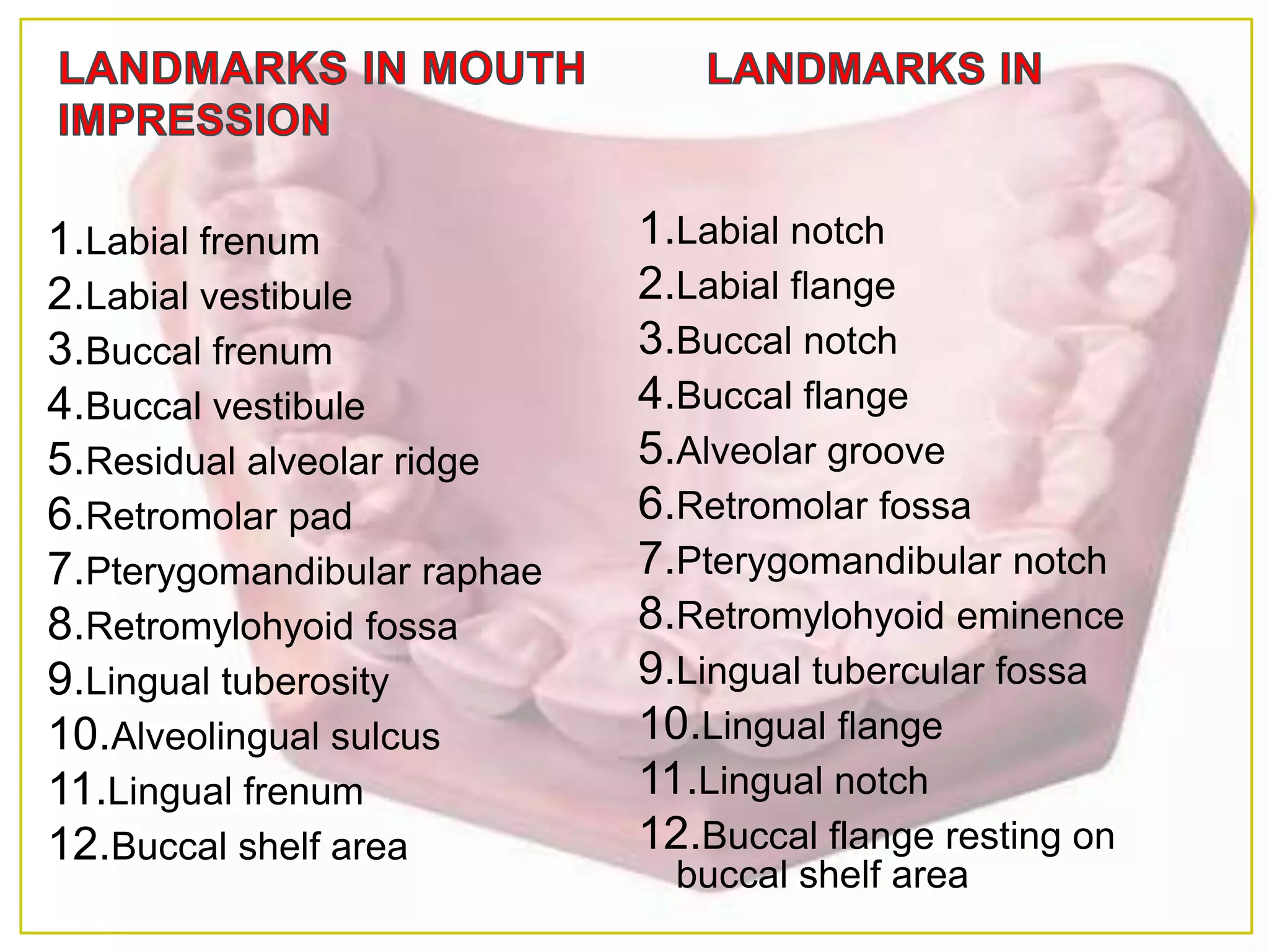 Anatomical Landmarks Mandibular prosthodontics | PPTX