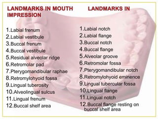Anatomical Landmarks Mandibular prosthodontics | PPTX
