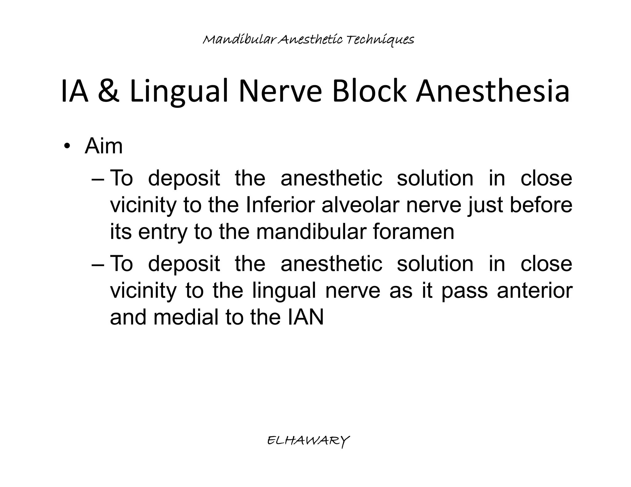Mandibular anesthetic techniques | PDF