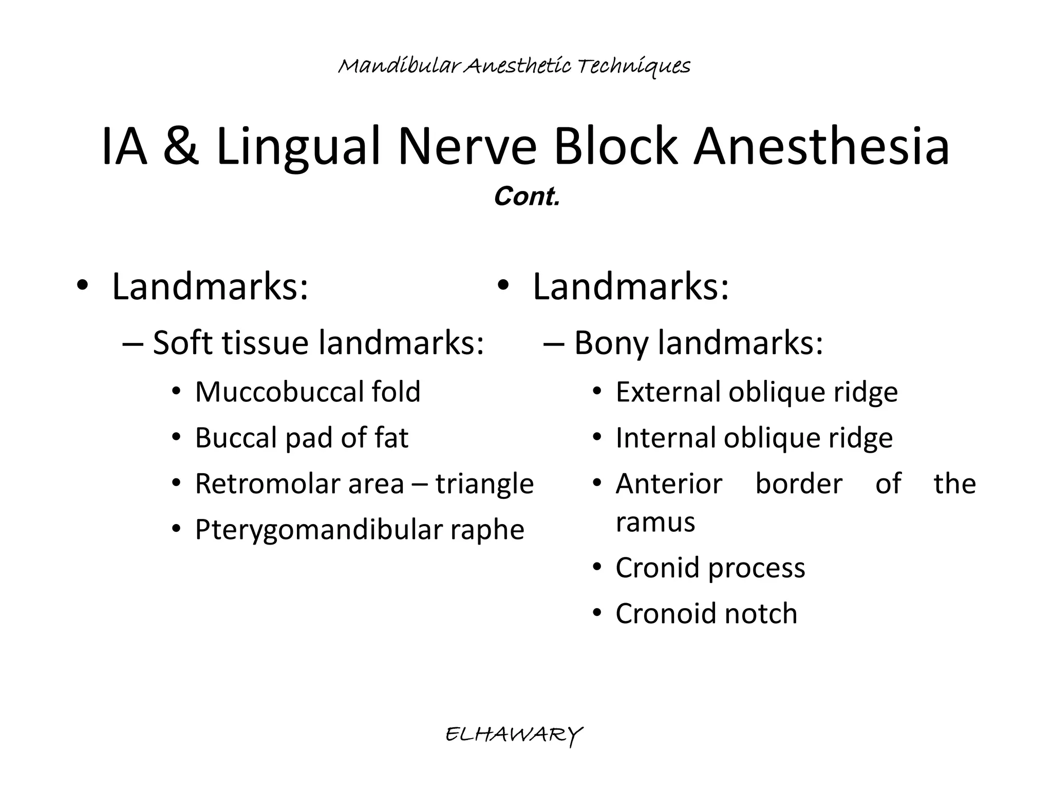 Mandibular anesthetic techniques | PDF