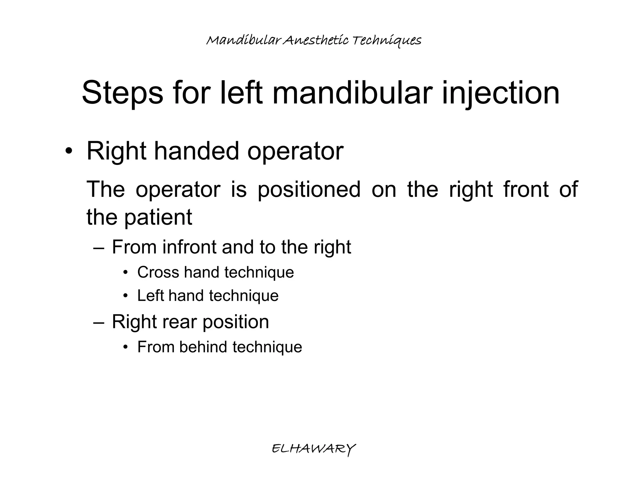 Mandibular anesthetic techniques | PDF