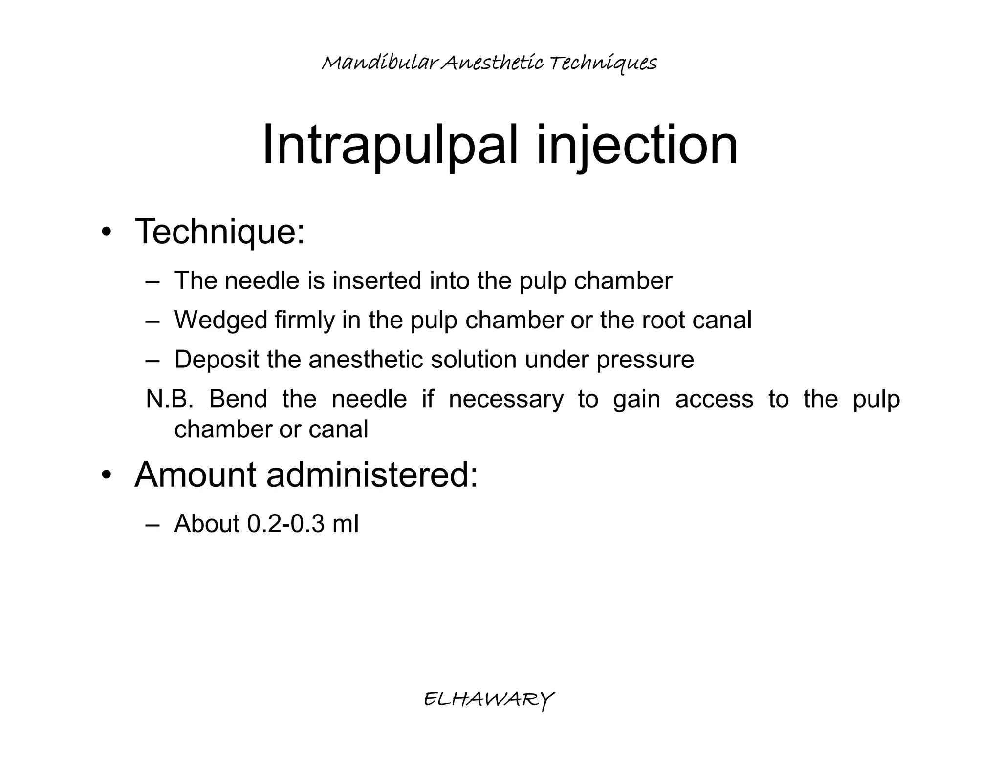 Mandibular anesthetic techniques | PDF