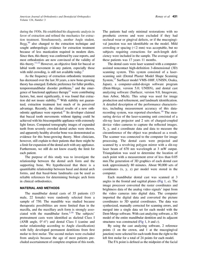 Mandibular arch form the relationship between dental and basal anatomy ...