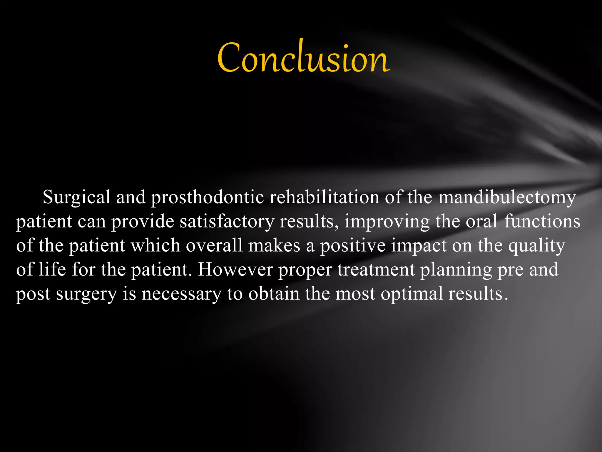 Mandibular defects maxillofacial prosthesis | PPTX