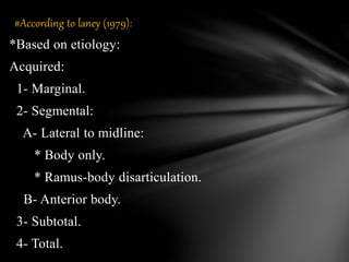 Mandibular defects maxillofacial prosthesis | PPTX