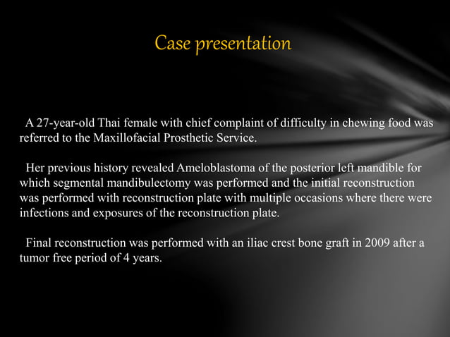 Mandibular defects maxillofacial prosthesis | PPTX | Dental Health ...