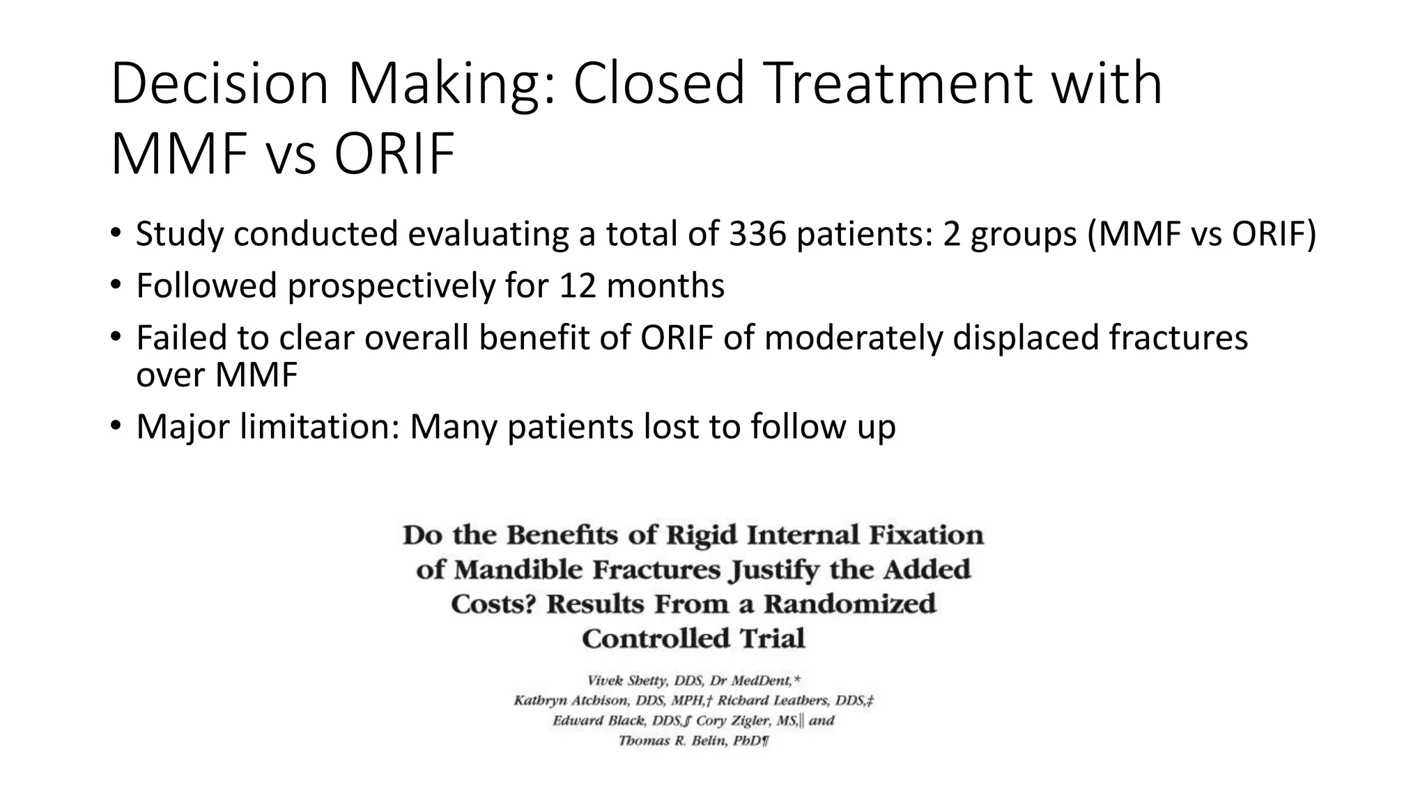 This is about mandible fx, treatments, studies | PPTX