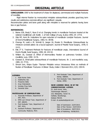 Mandibular fracture types & Management | DOCX
