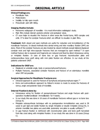 Mandibular fracture types & Management | DOCX | Bone and Joint ...