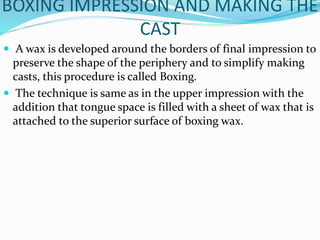 Mandibular impression procedures | PPT