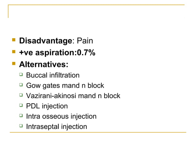Mandibular Injection Technique | PPT | Ear, Nose and Throat Conditions ...