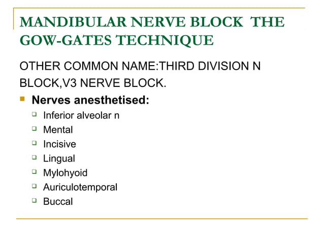 Mandibular Injection Technique | PPT