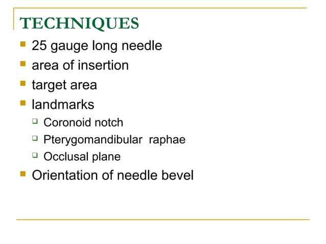 Mandibular Injection Technique | PPT | Ear, Nose and Throat Conditions ...