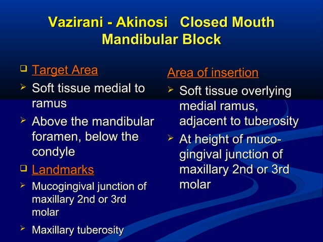 Mandibular Local Anesthesia | PPT