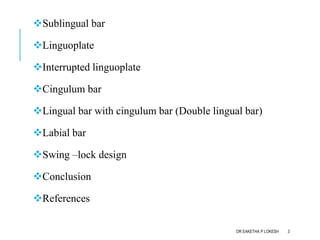 Mandibular major connectors | PPTX