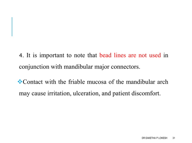 Mandibular major connectors | PPTX | Dental Health | Diseases and ...