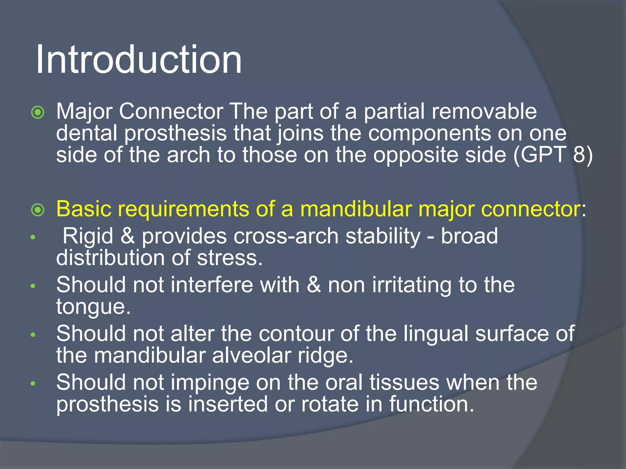 Mandibular Major Connectors | PPTX