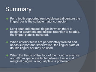 Mandibular Major Connectors | PPTX