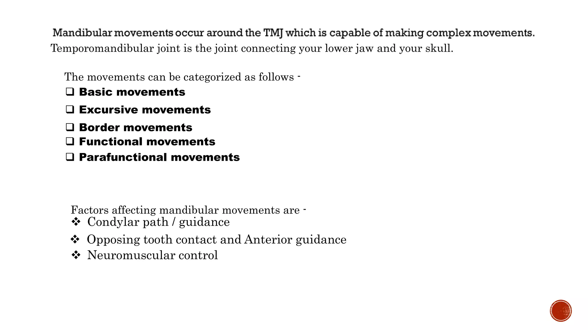 Mandibular movements | PPTX