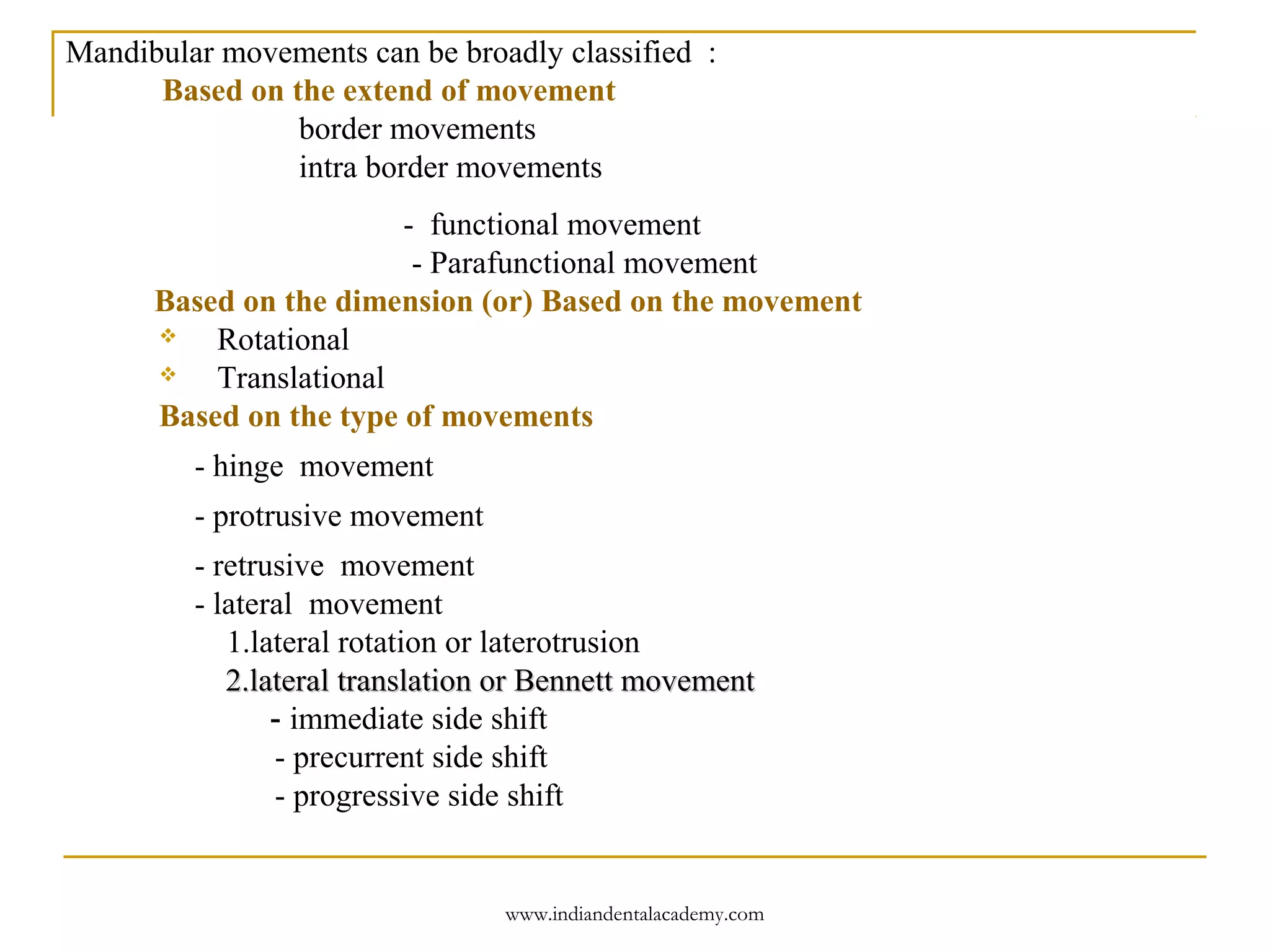 Mandibular movements /cosmetic dentistry courses | PPT