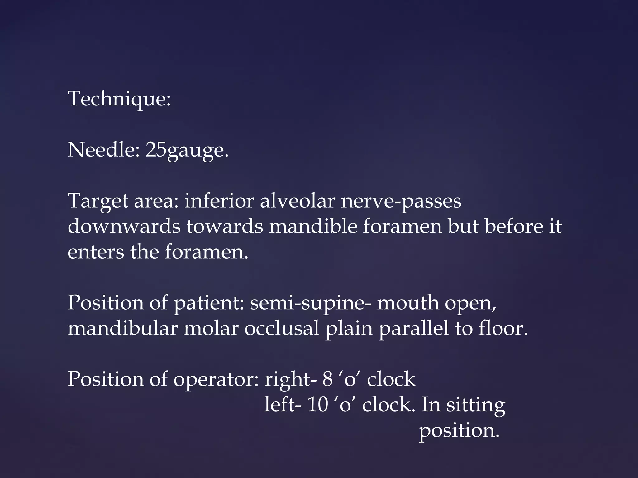 Mandibular block techniques | PPT