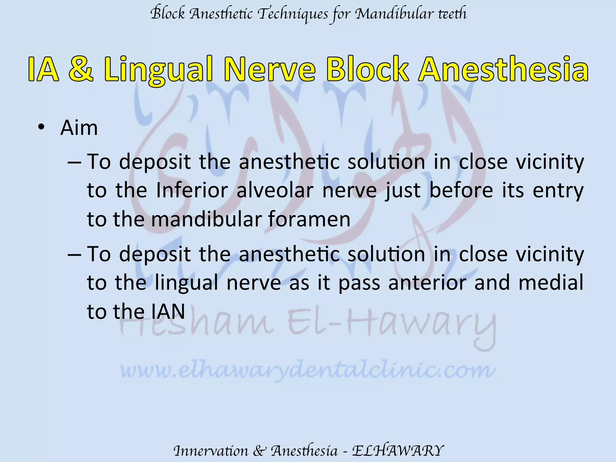 Mandibular teeth anesthetic block techniques | PDF