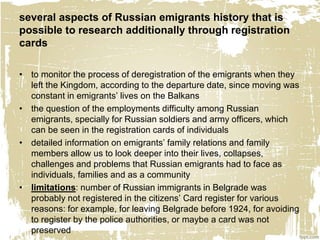 Biographical Sources for the Russian Emigration History | PPT