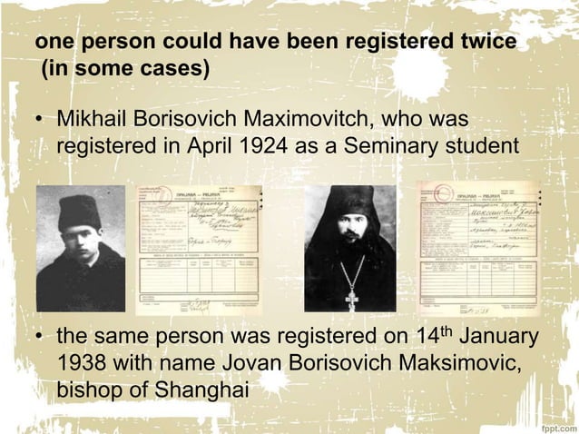 Biographical Sources for the Russian Emigration History | PPT