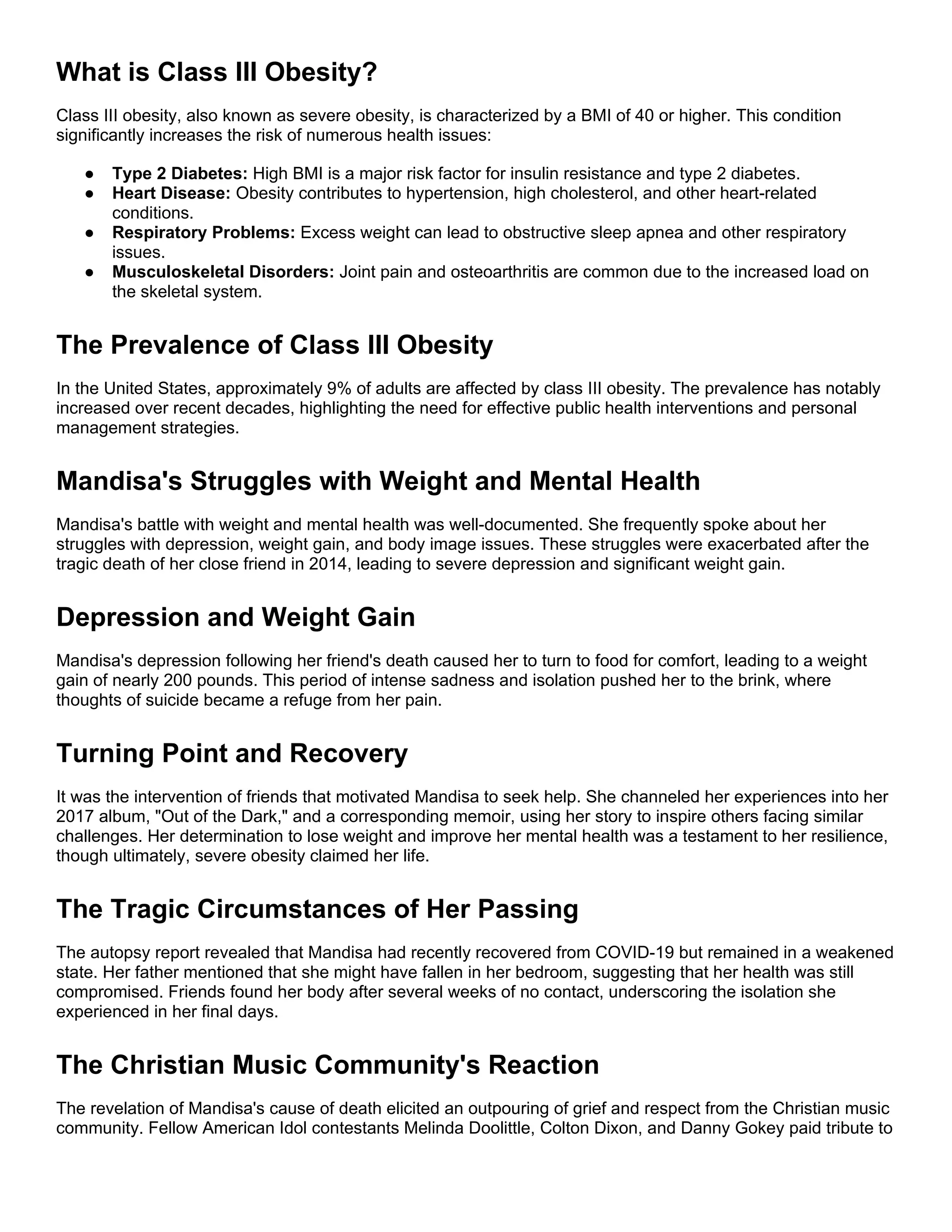 Mandisa Cause of Death Autopsy_ The Untold Struggles and Legacy of a ...