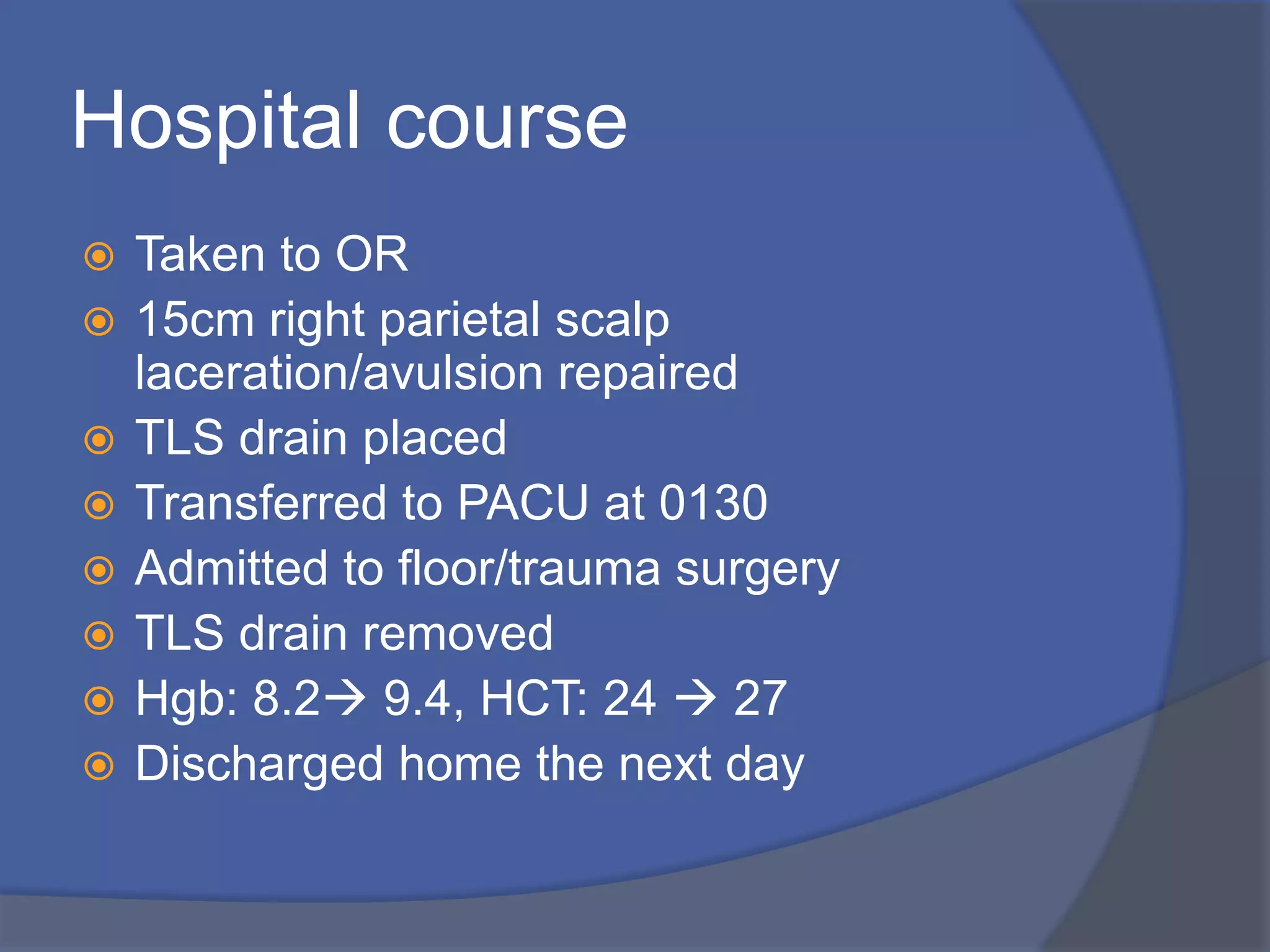 Avoid Falling Objects: Management of Severe Scalp Lacerations | PPTX