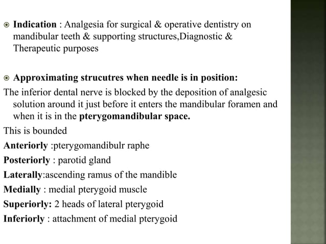 Mandibular nerve blocks techniques | PPTX | Ear, Nose and Throat ...