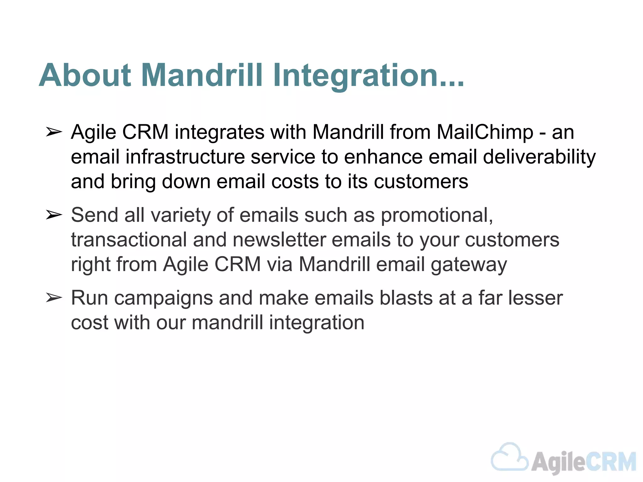 Mandrill Marketing Automation - Agile CRM | PPT