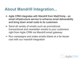 Mandrill Marketing Automation - Agile CRM | PPT