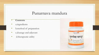 mandura kalpana.pptx satavari mandura kalpana and punarnava mandura ...