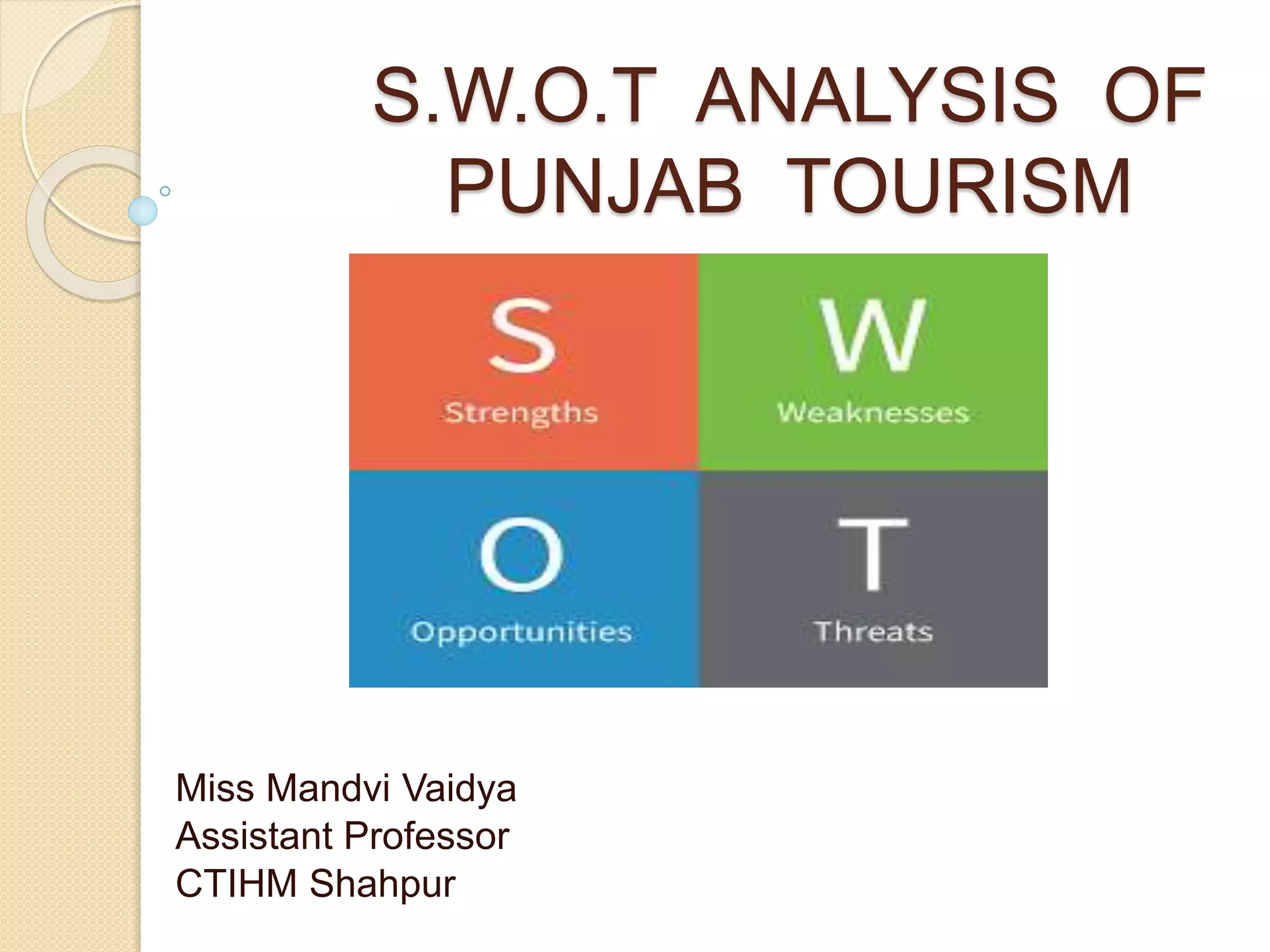SWOT Analysis of Punjab Tourism | PPTX