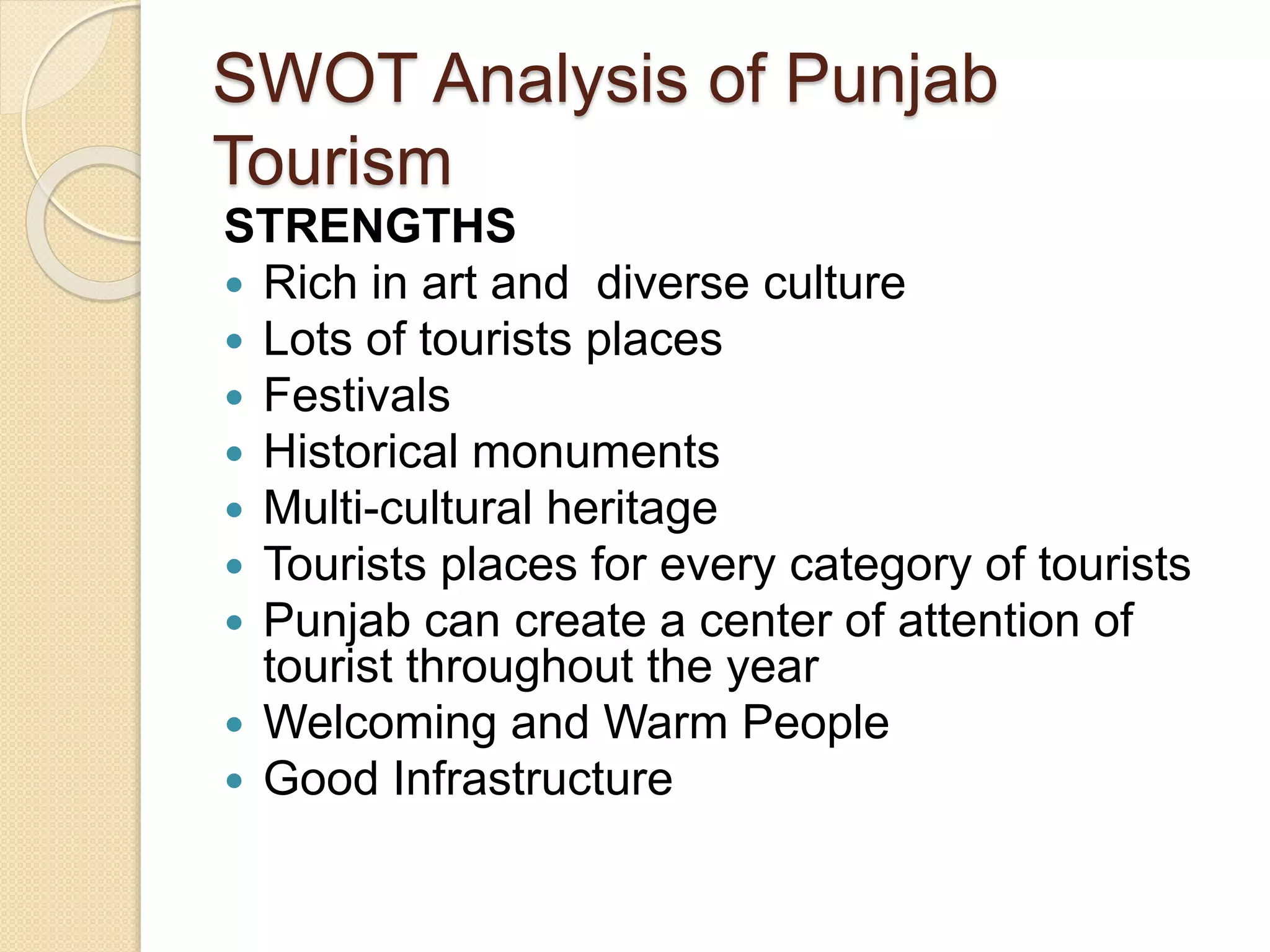 SWOT Analysis of Punjab Tourism | PPTX