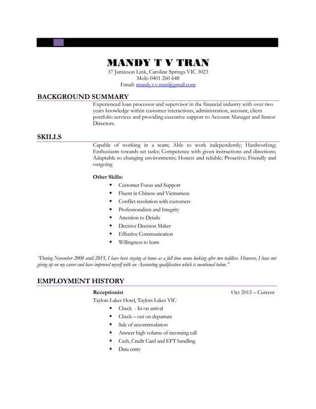 Mandy t v tran. cv | PDF