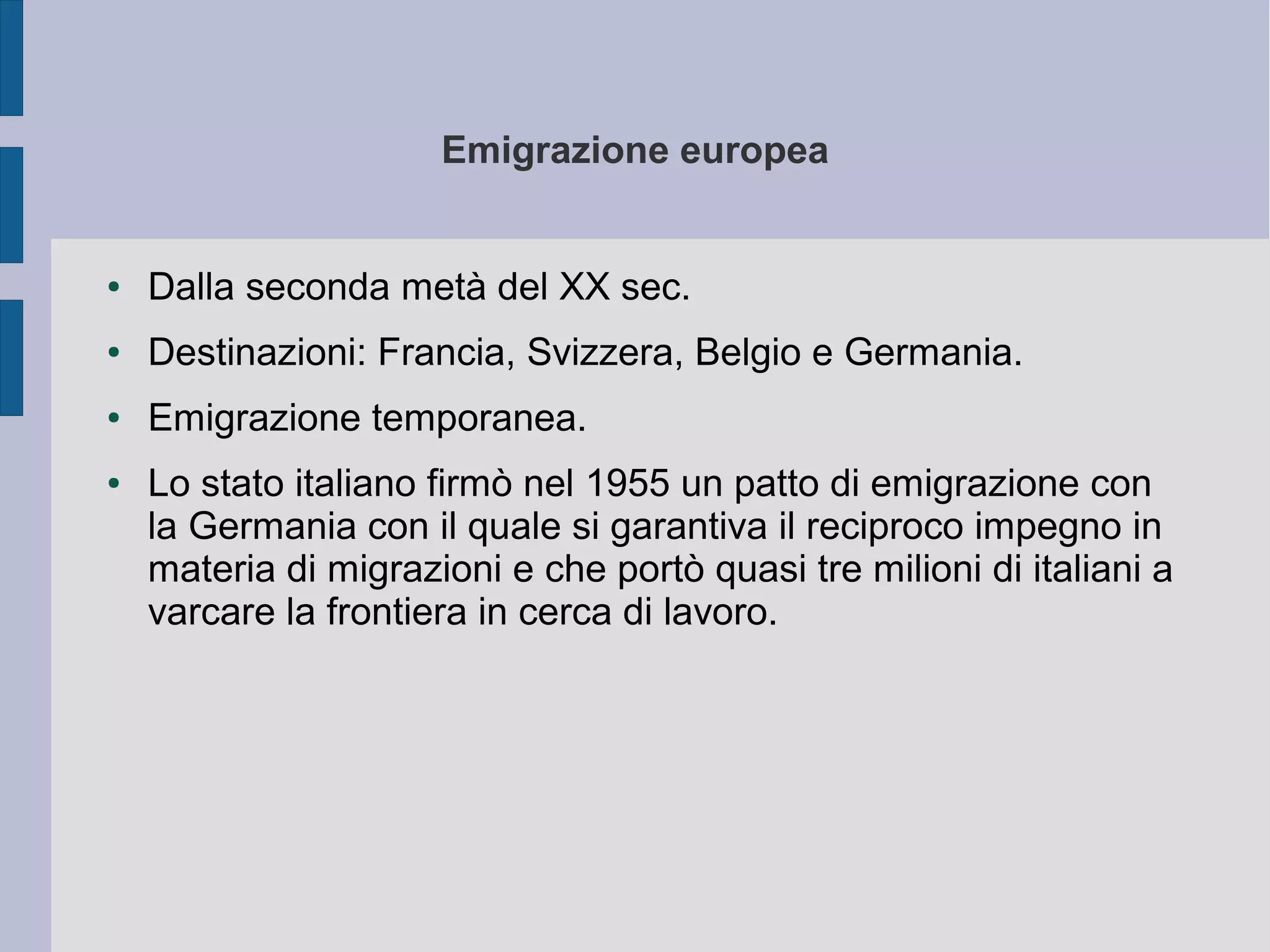 emigrazione italiana | ODP