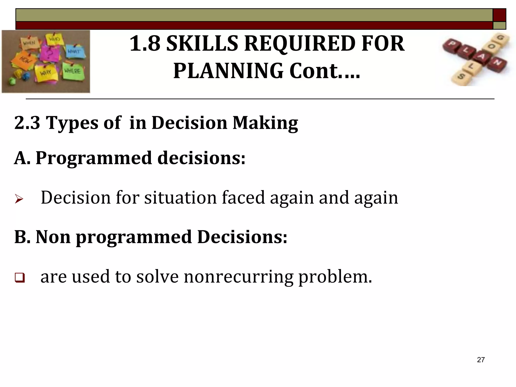 Manegerial planing & descion making | PPT