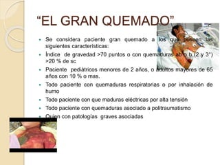 Manejo del paciente quemado | PPTX