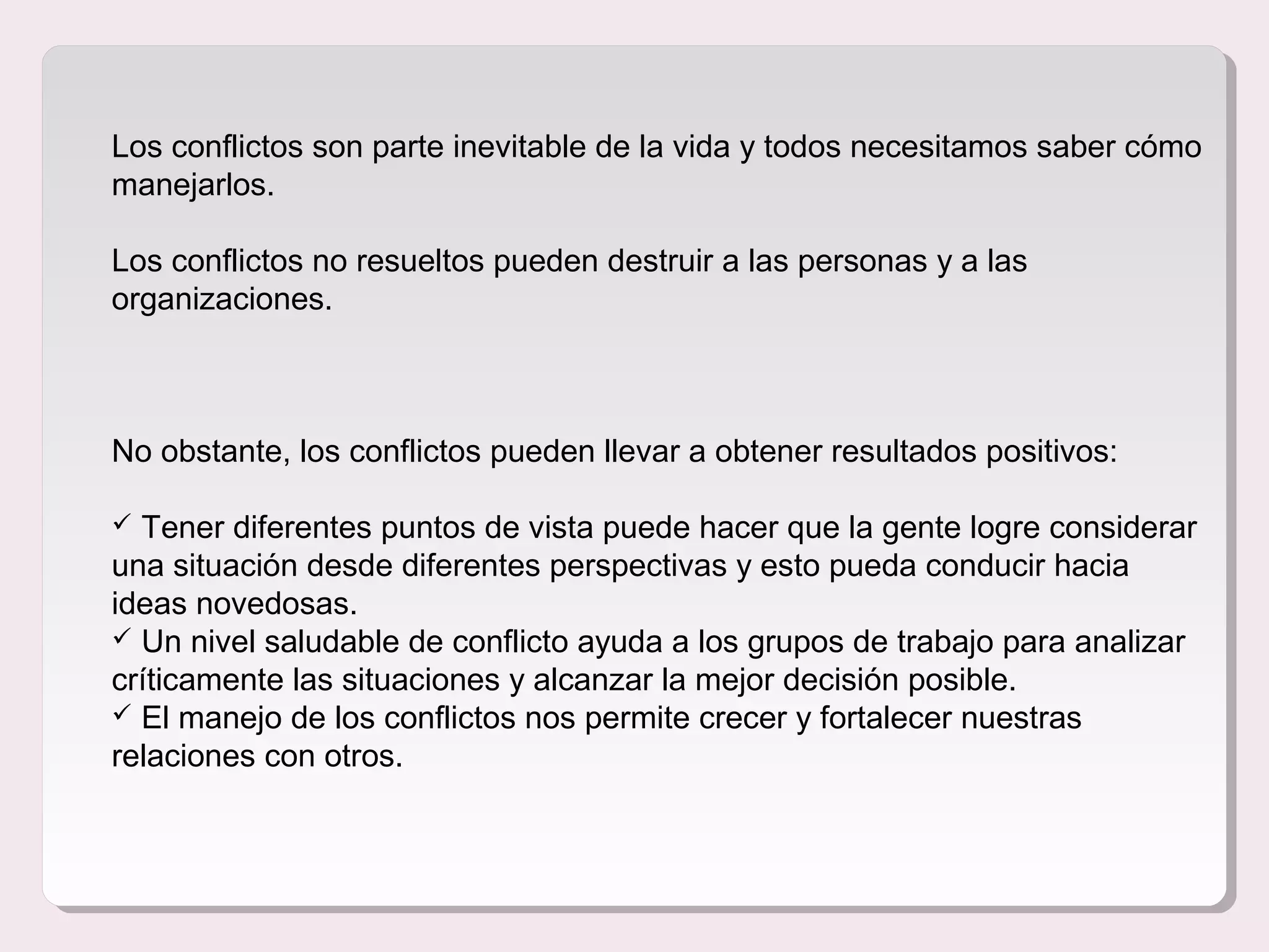 Manejo conflicto | PPT