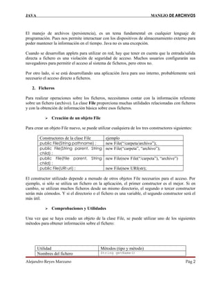 Manejo de archivos en java | PDF