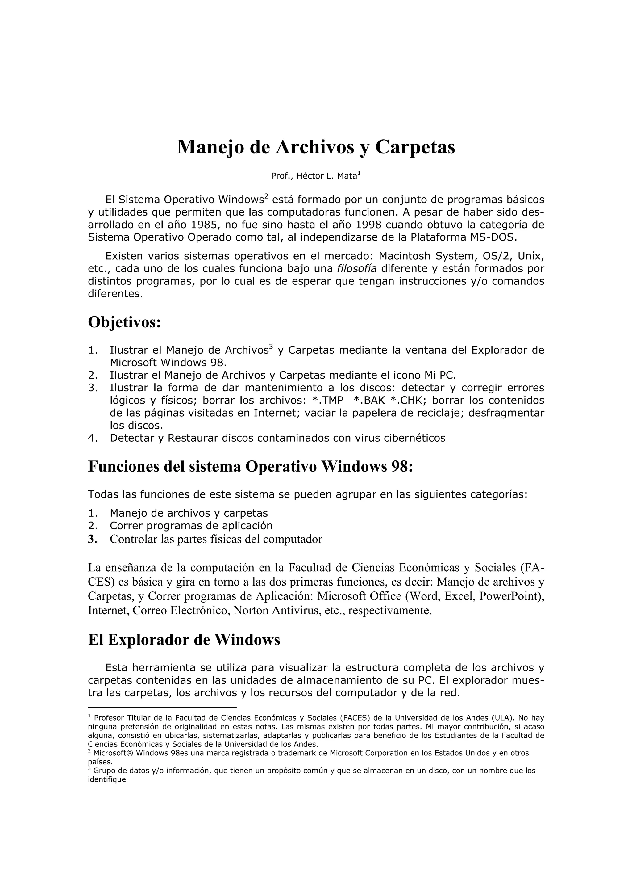 Manejo de archivos y carpetas | PDF