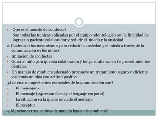 MANEJO DE LA CONDUCTA DEL NIÑO Y ADOLESCENTE | PPT